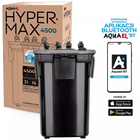 AQUAEL HYPERMAX 4500 BT filtr zewnętrzny 200-1500L z Bluetooth Sklep Akwarystyczny.EU
